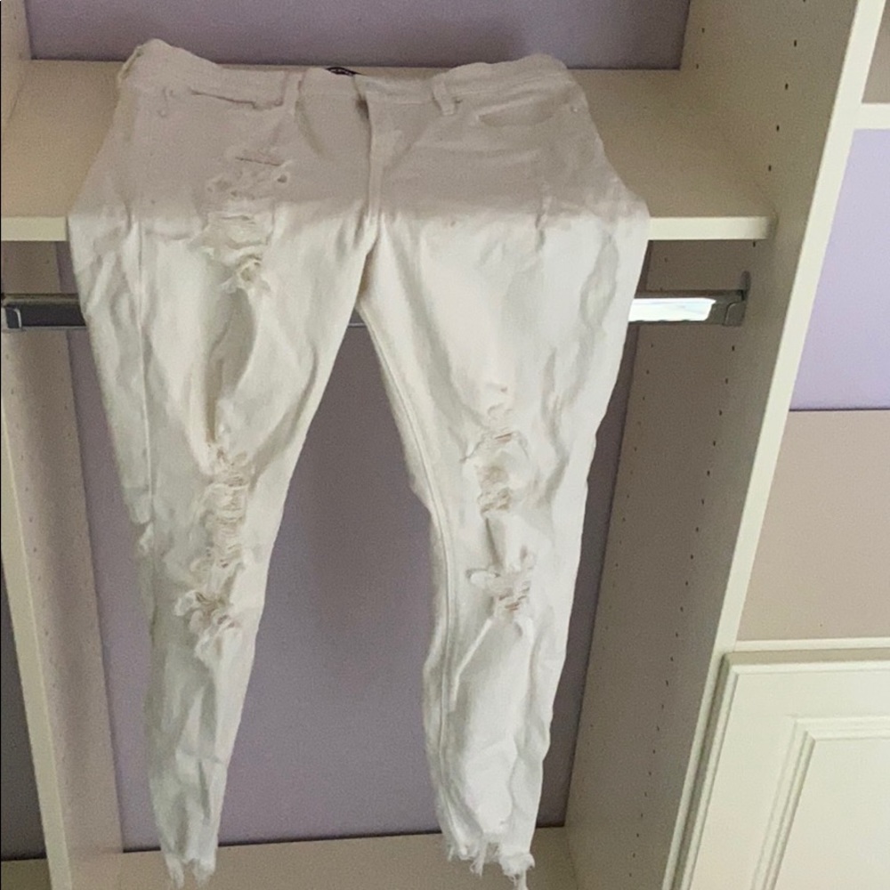 White Ripped Express Jeans - Gem